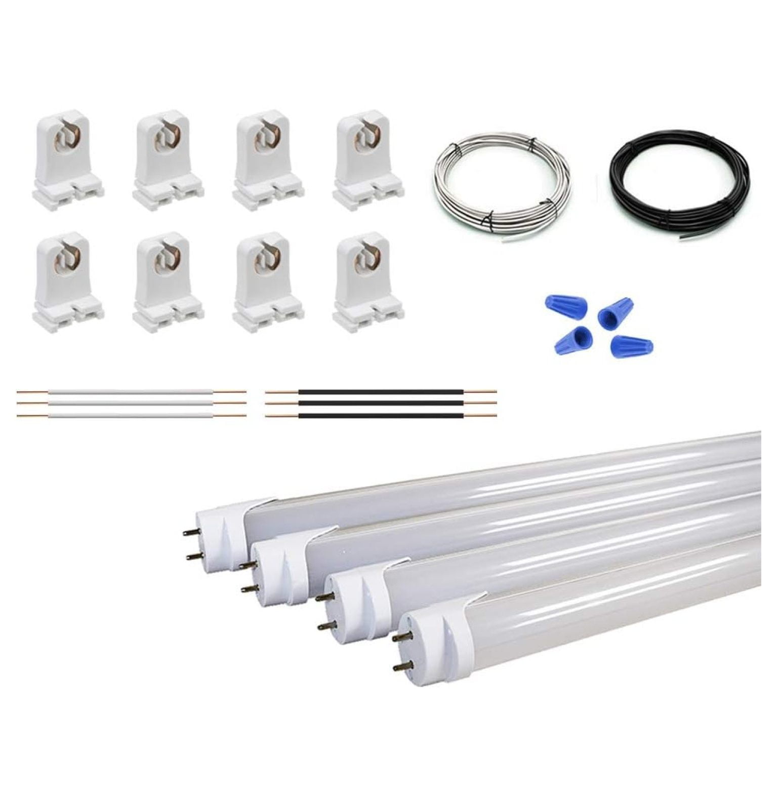 4 Light Fluorescent to LED Retrofit Conversion Kit - Includes (8) Lamp ...