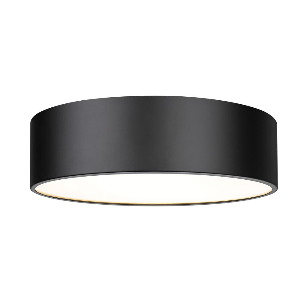 4 Light Flush Mount-Matte Black Finish-Matte Black Shade Color Z-Lite ...