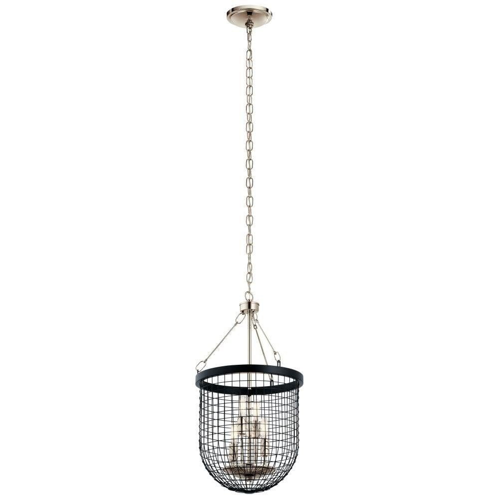 4 Light Industrial Farmhouse Wire Mesh Cage Pendant Light Fixture ...