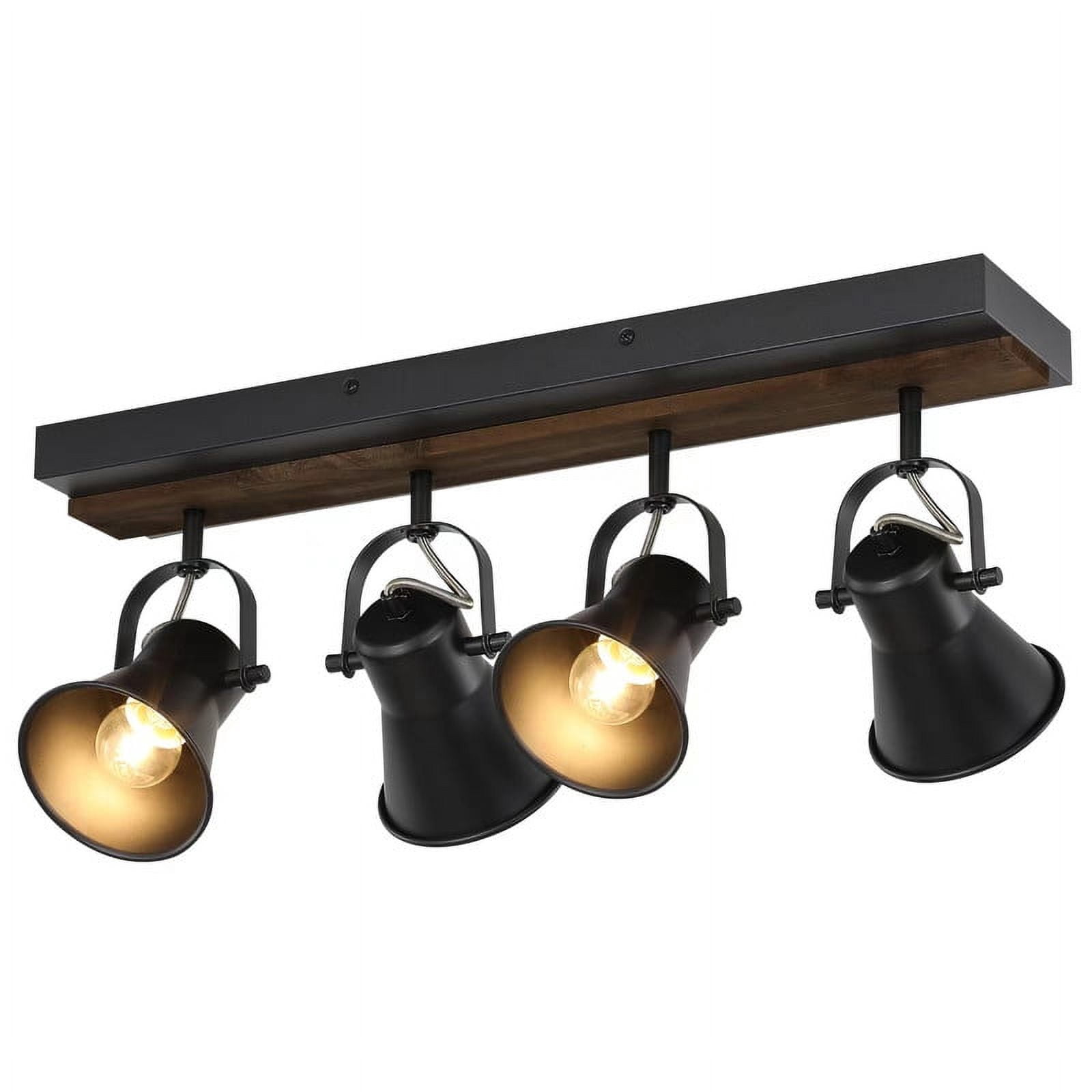Lichi 4-Light Adjustable Black Ceiling/Wall Mount Spotlight, Farmhouse ...