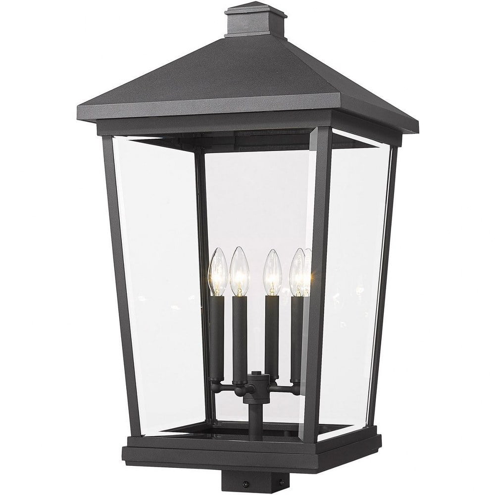 4 Light Outdoor Post Mounted Fixture In Transitional Style-29.75 Inches ...