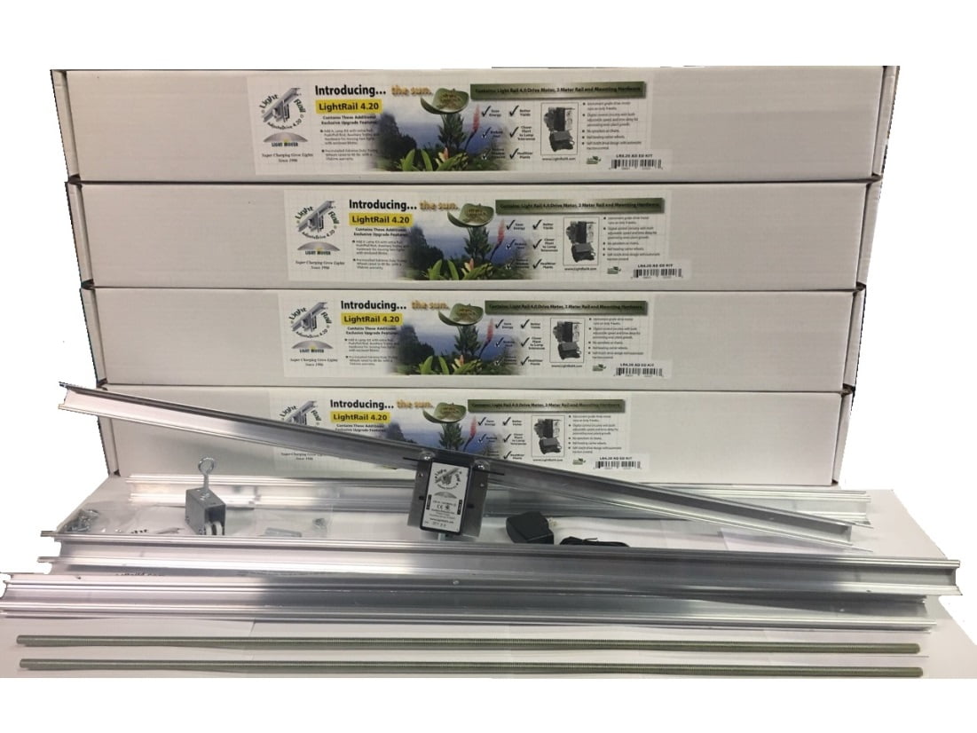(4) Light Rail 4.20 Kit Robotic Grow Light Mover for 8 Lights Genuine ...