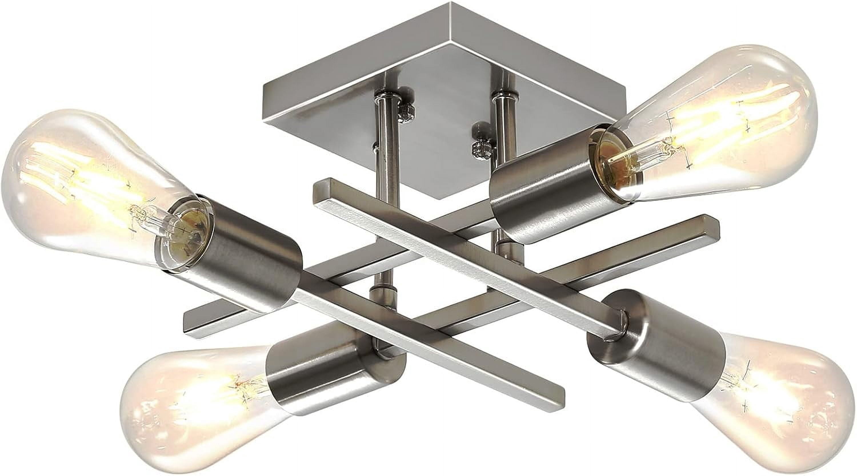 4-Light Semi Flush Mount Ceiling Light, Modern Brushed Nickel , Easy ...