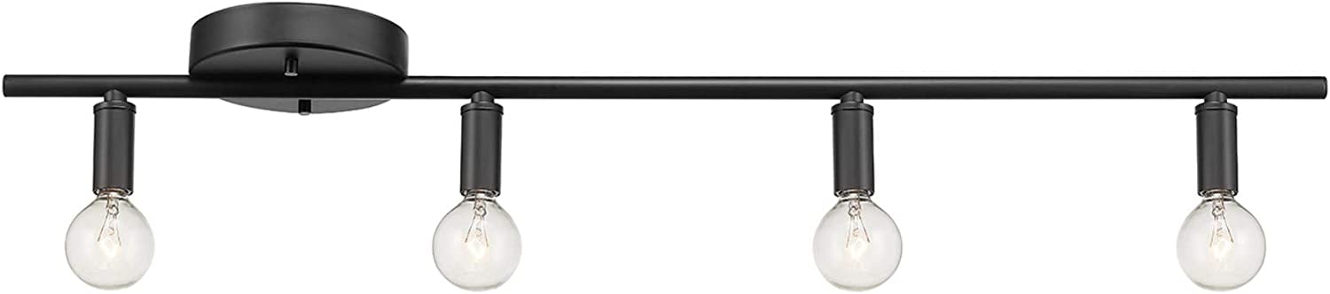 4-Light Slim Profile Track Lighting, Matte Black, Bulb Not Included ...