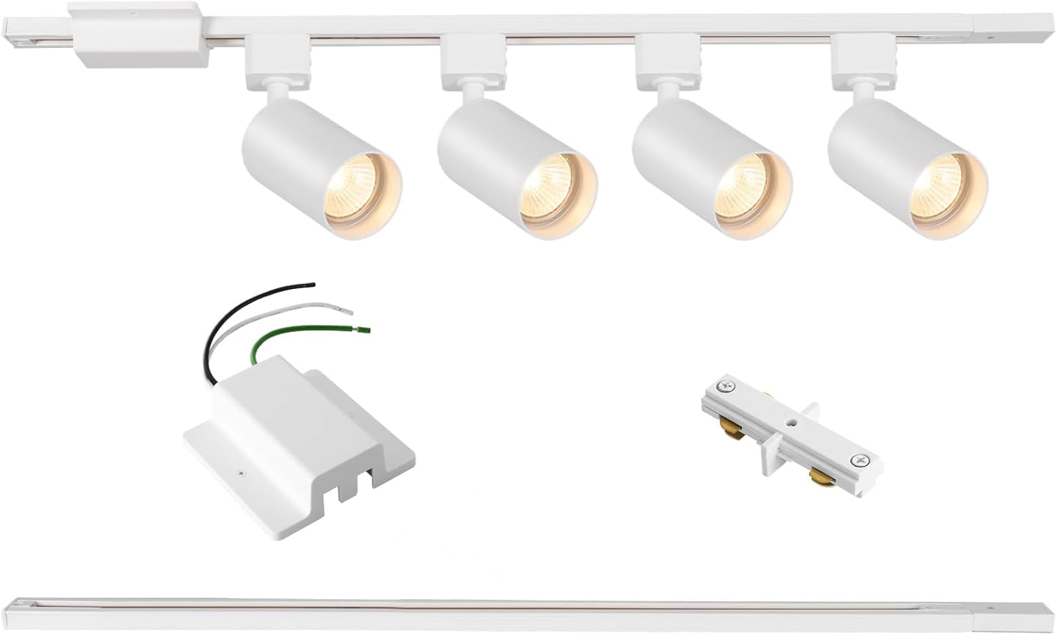 4-Light Track Lighting Kit with 3.3FT H Rails & Floating Canopy ...