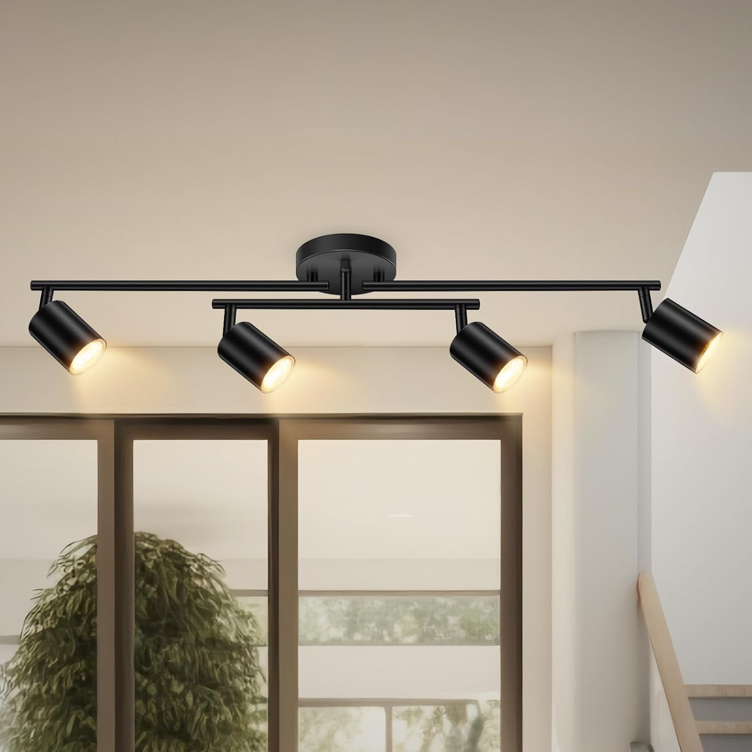 4 Light Track Lighting Kit Kitchen, Black Track Lighting Fixtures ...
