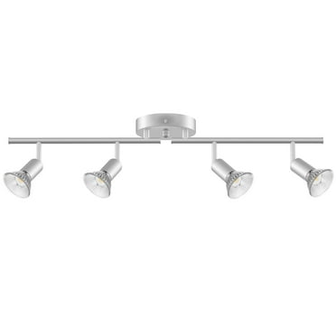 Pro Track Hamilton 4-Head LED Ceiling Track Light Fixture Kit Swing Arm ...
