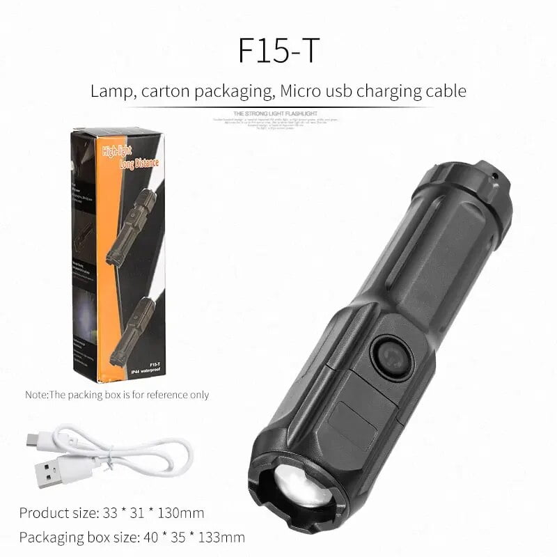 4 Lighting Mode LED Flashlights Telescopic Zoom Tactical USB 18650 ...