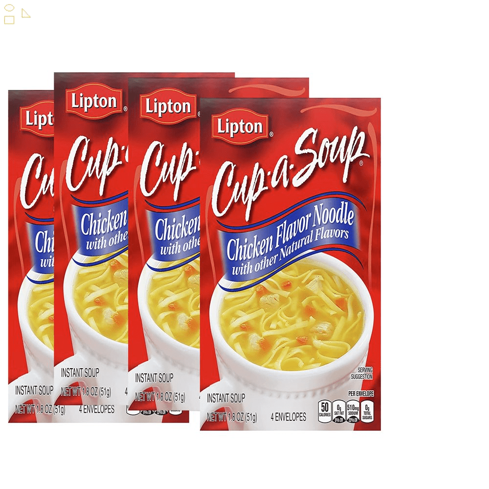 4 Lipton Chicken Cup-A-Soup Instant Soup for a Warm Cup of Soup Chicken Noodle Soup Made with ...