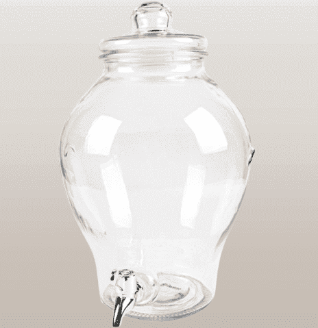 4-Liter Glass Beverage Dispenser with Spigot and Lid – Ideal for Juice ...