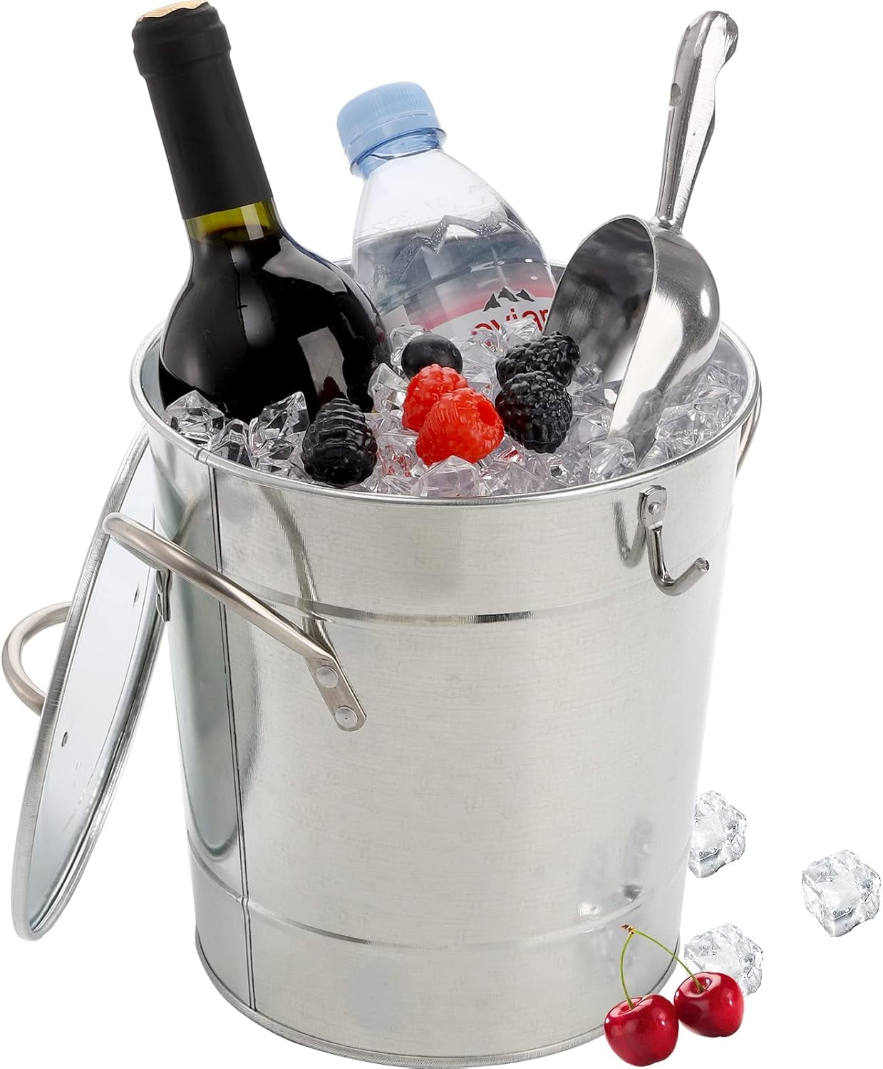 4 Liter Ice Bucket with Scoop and Lid, Double Walled Insulated Ice ...