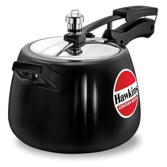 4 Litre Contura Black Pressure Cooker, Hard Anodised Inner Lid Cooker ...