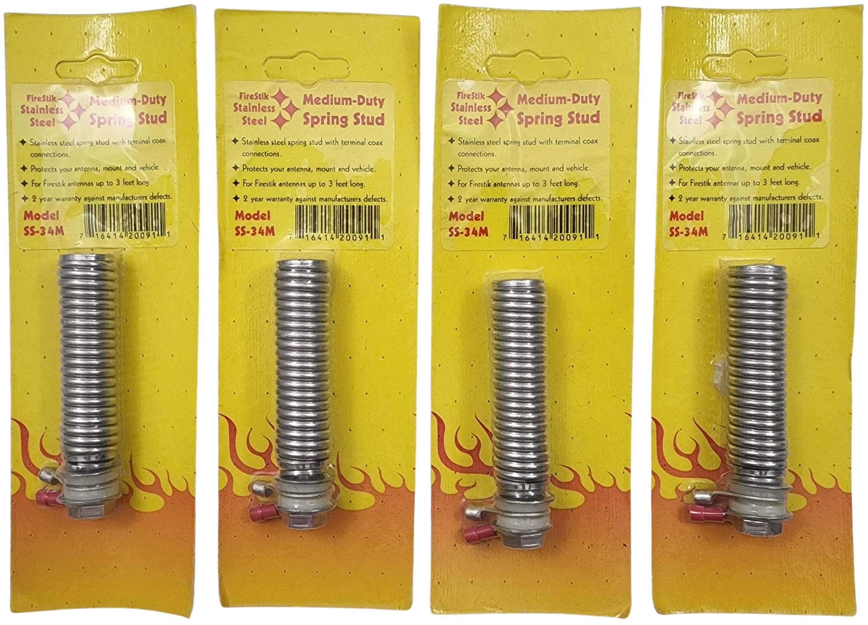 4 Lot FireStik SS-34M Crimp-on Stainless Medium Duty Spring Stud ...