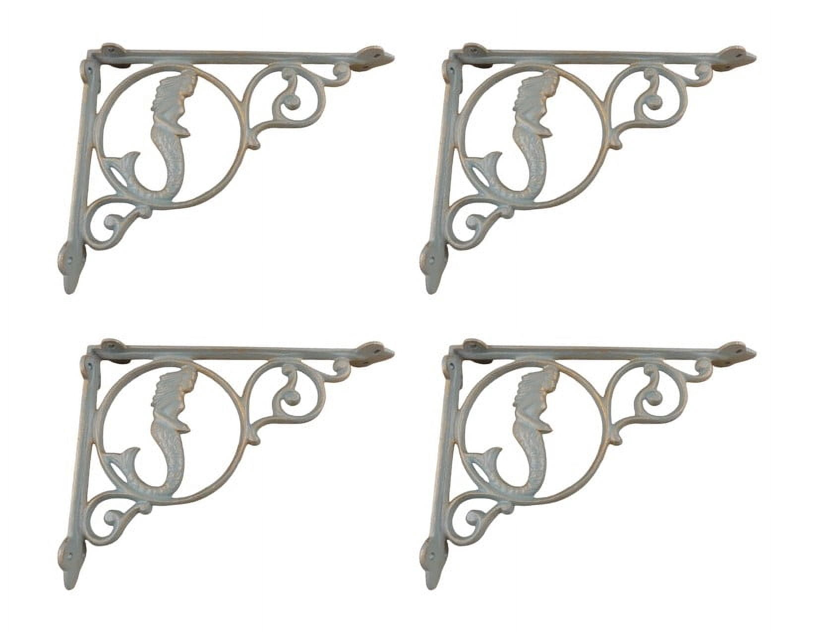 4 MERMAID Nautical Brackets Garden Braces Shelf Bracket Corbels Beach ...