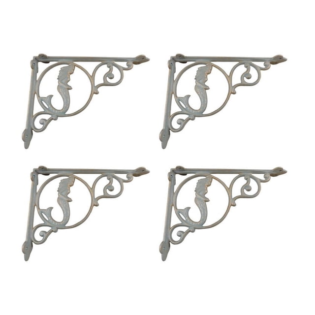4 MERMAID Nautical Brackets Garden Braces Shelf Bracket Corbels Beach ...
