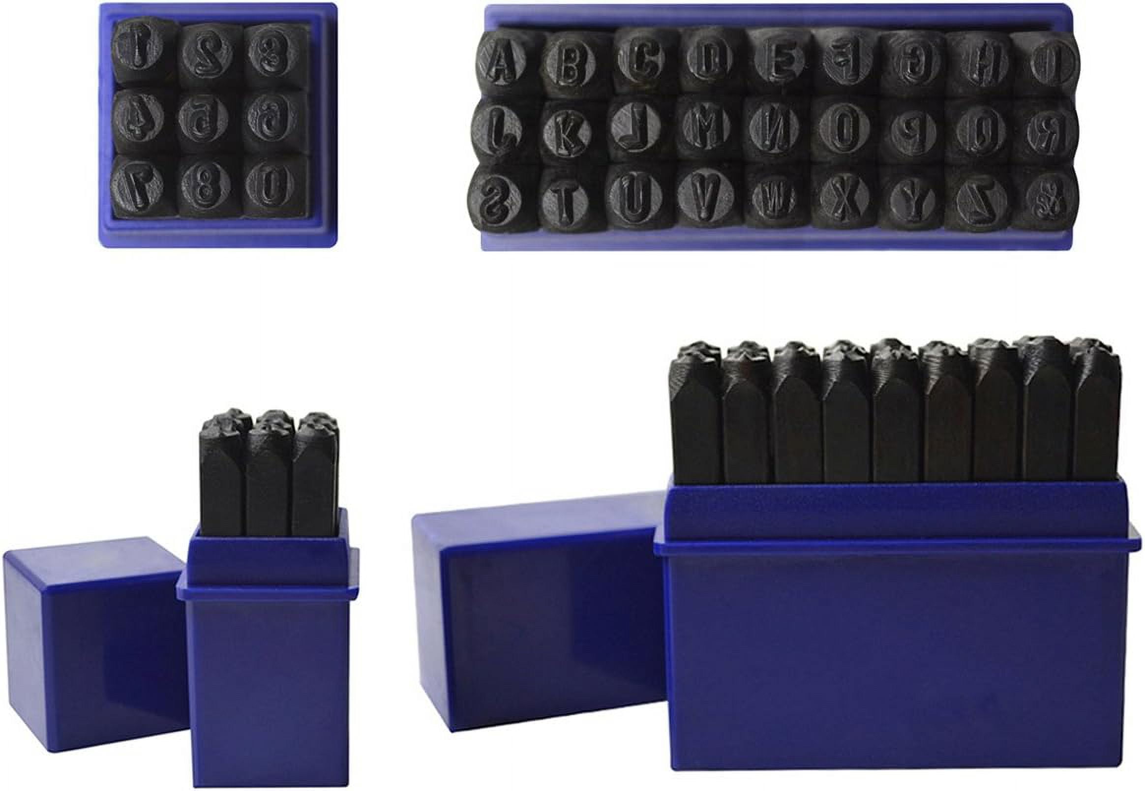 4 MM 5/32" 36 Piece Steel Alphabet Letters And Numbers Stamp Set Kit ...
