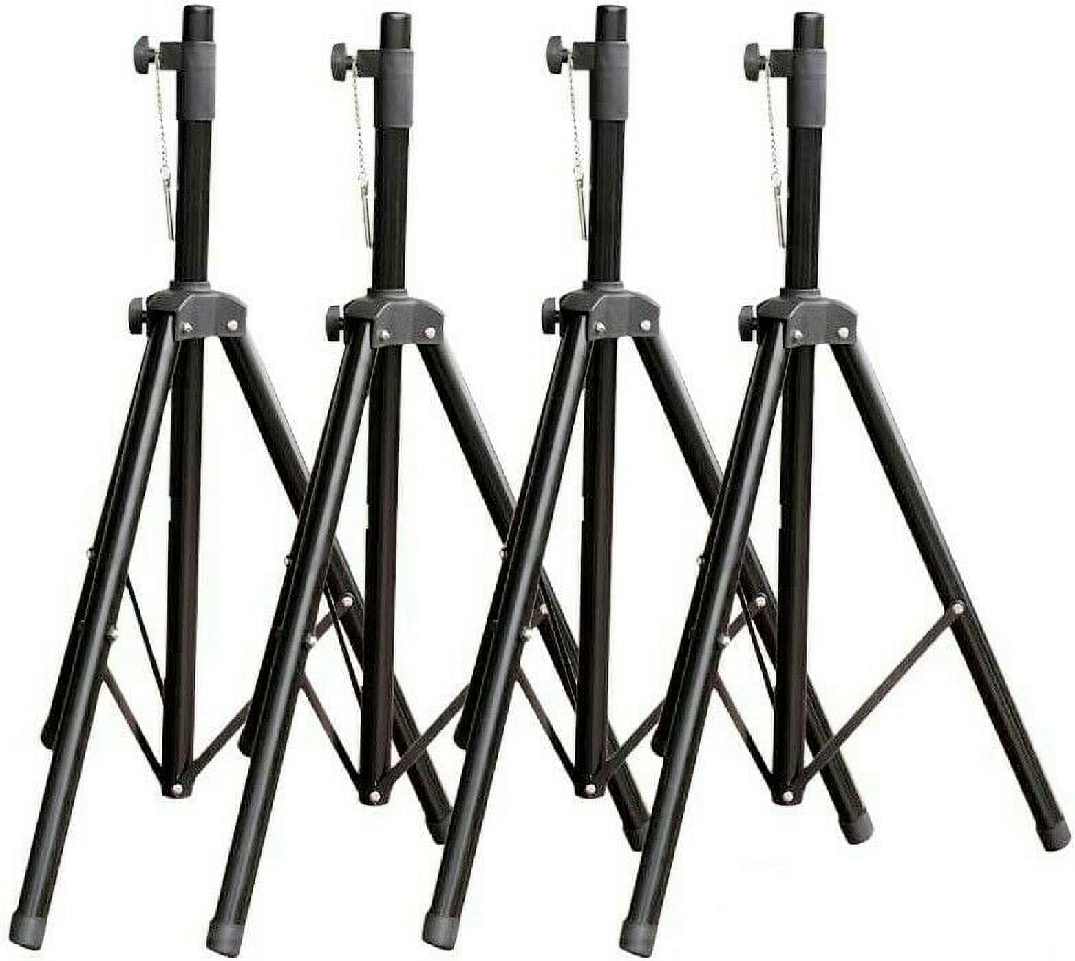 4 MR DJ SS250 Speaker Stand Universal Black Heavy Duty Folding Tripod PRO PA DJ Home On Stage ...
