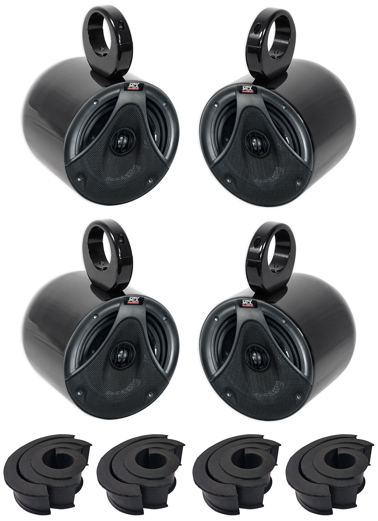 (4) MTX 6.5" 150w Black Marine Roll Bar/Cage Tower Speakers For ATV/UTV ...