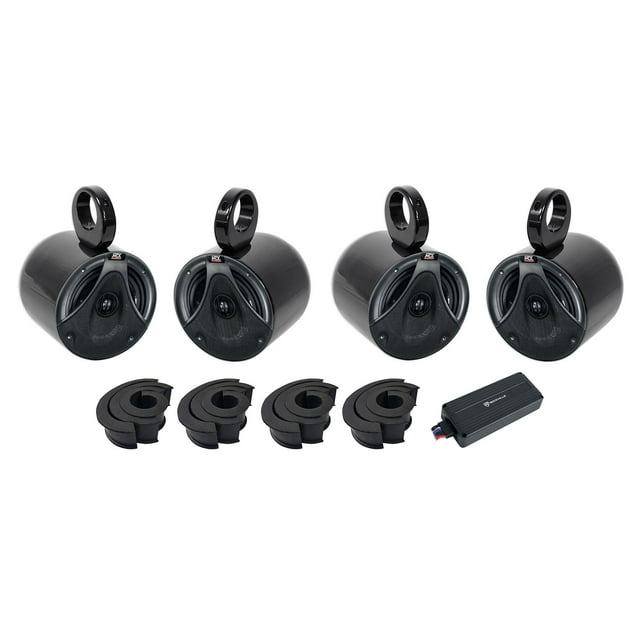 4 MTX 6.5" 150w Black Roll Bar/Cage Tower Speakers+Bluetooth Amp For ...