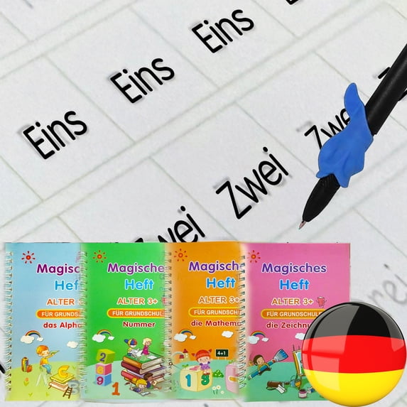 4 German Magic GermanTracing Practice Books – Grooved Handwriting ...