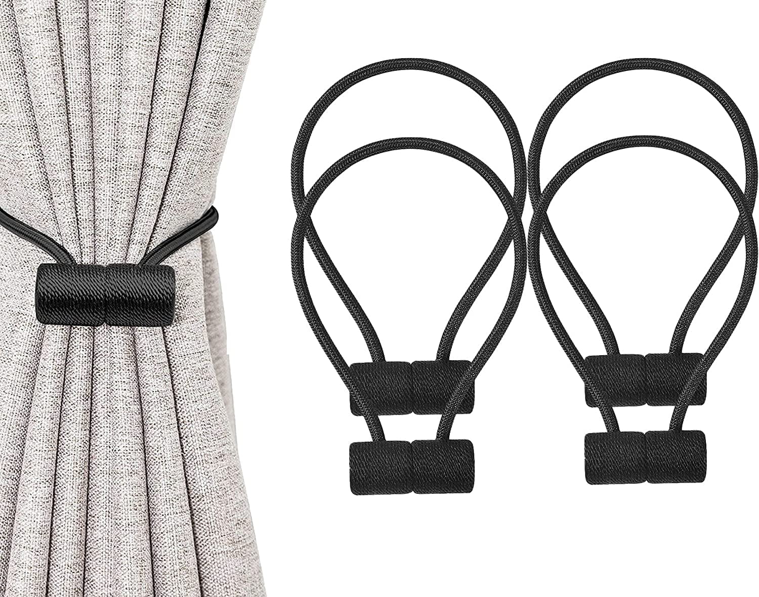 4 Magnetic Curtain Tiebacks Drapery Holdbacks, Tie Backs Holdback for ...