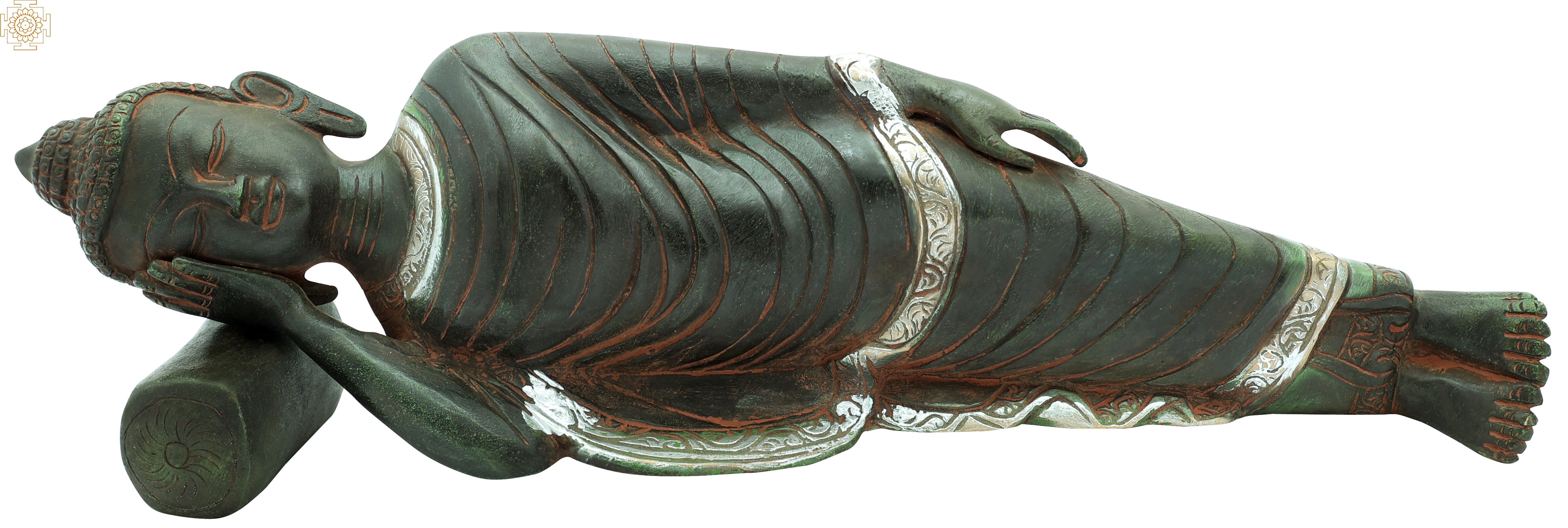 14" Handmade Brass Mahaparinirvana Buddha Statue - Reclining Nirvana ...