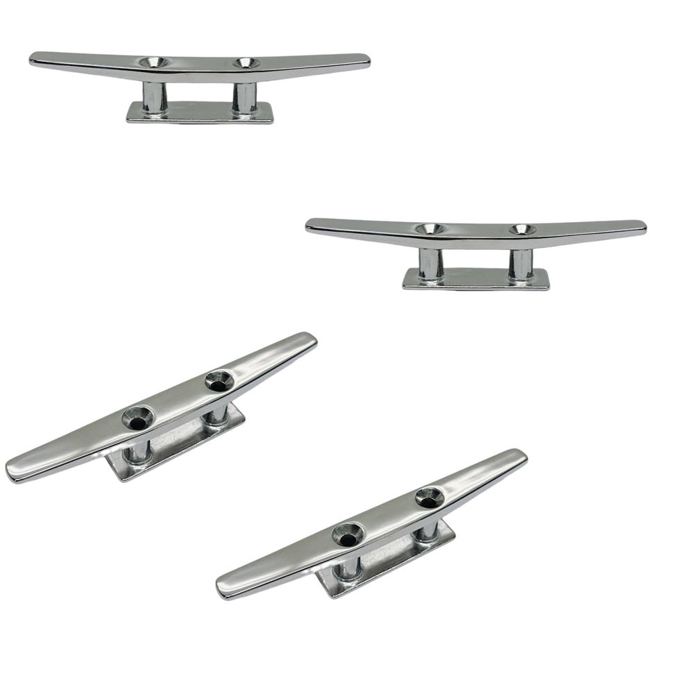 4" Marine Stainless Steel 4" Low Flat Cleat Flat Top Dock Deck Rope ...
