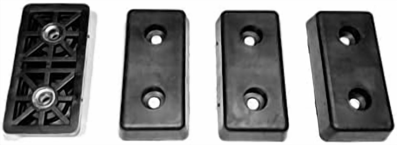 4 Medium Rectangle Rectangular Rubber Feet Bumpers - .390 H X 2.022 L X ...