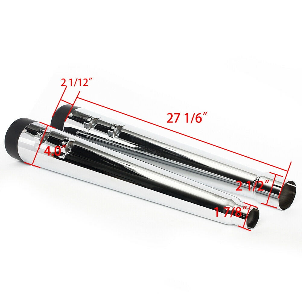 4" Megaphone Slip On Mufflers Exhaust for Harley Touring Road Street ...