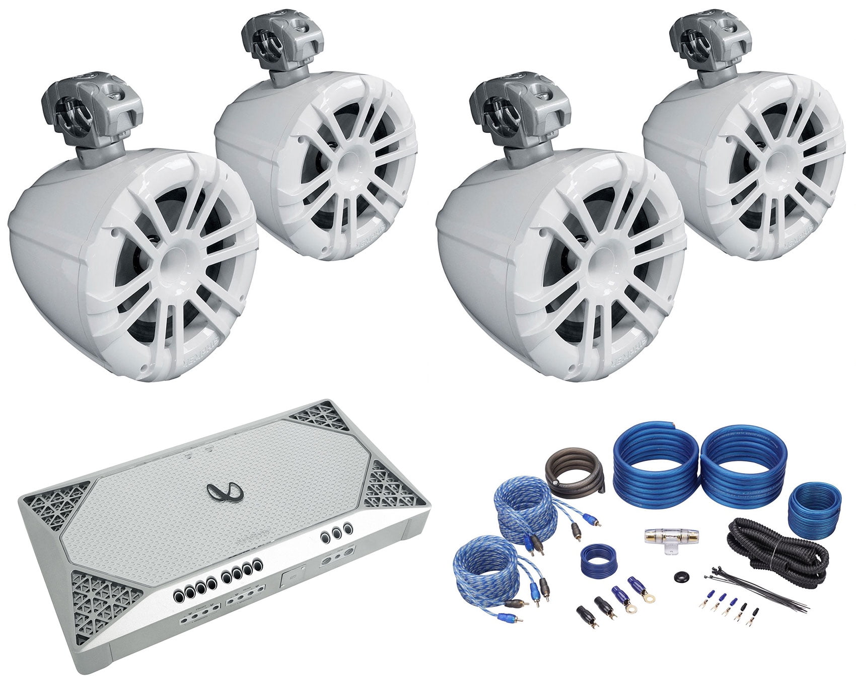 (4) Memphis Audio MXA82TW 8" Marine Wakeboard Tower Speakers+Infinity ...