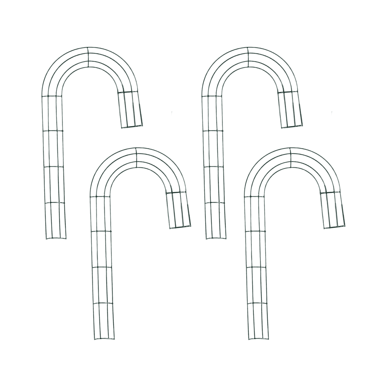 4) Metal Candy Cane Wire Wreath Frame Floral Flower Wreath Form for DIY ...