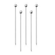 Unique Bargains Metal Cocktail Picks 5Pcs, Reusable Stainless Steel ...
