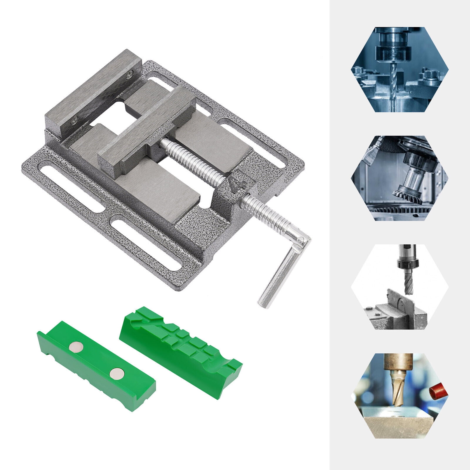 4" Metal Drill Press Vise Clamping Holding Throat Open Workbench ...