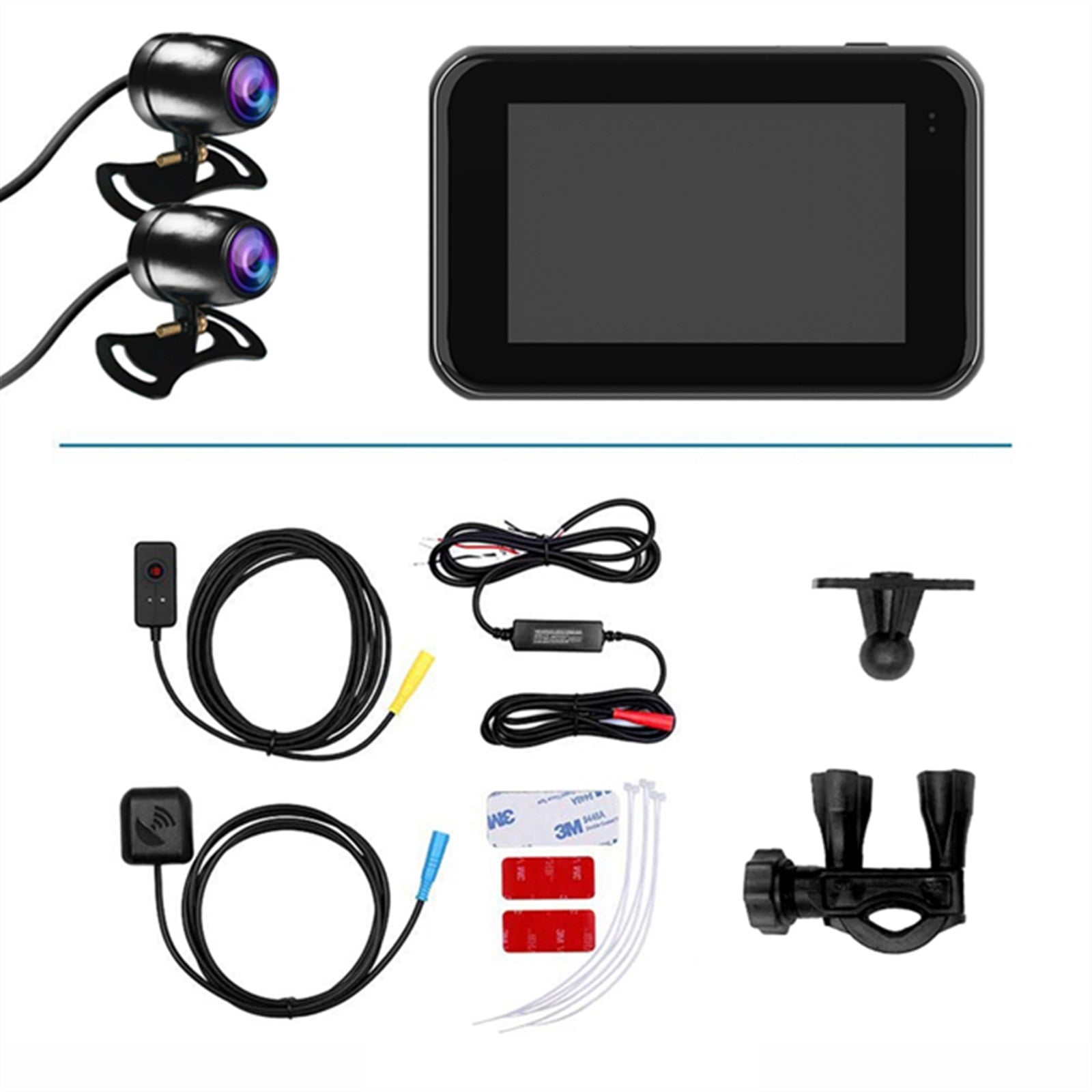 4" Metal Motorcycle Camera GPS HDR IP67 Waterproof Moto Dash Cam Full ...