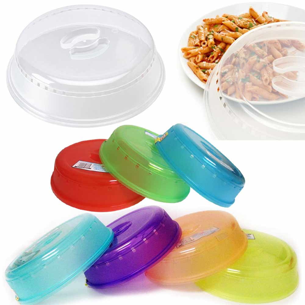 4 Microwave Plate Cover Lid 10" Plastic Safe Dish Splatter Topper Vent ...