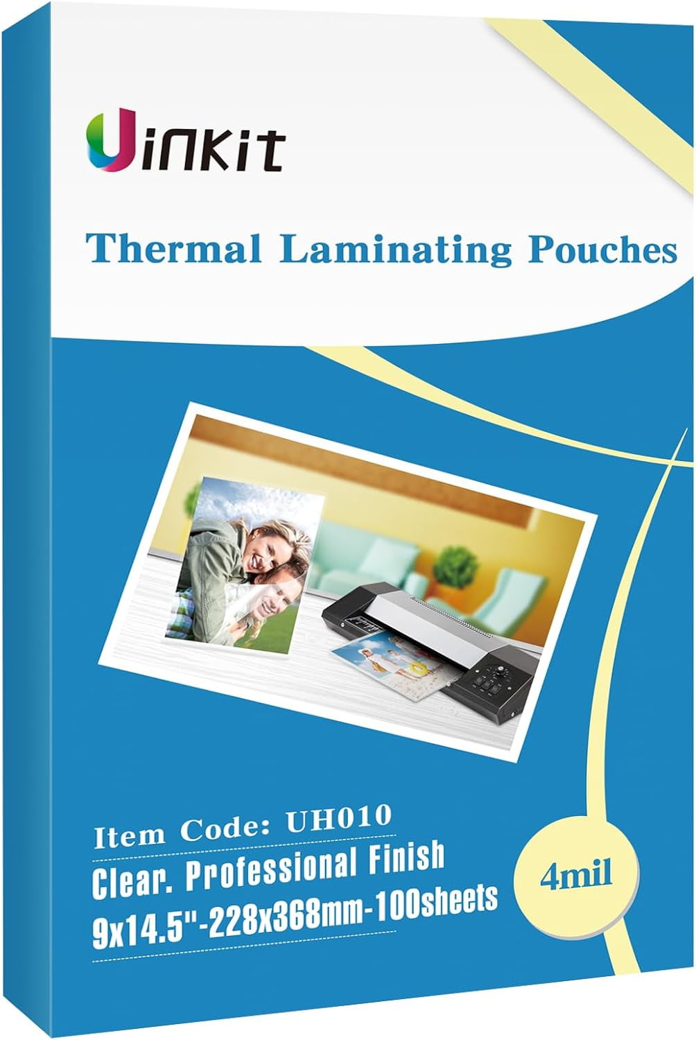 4 Mil 100 Pack Legal Size Thermal Laminating Pouches, 9x14.5-Inches ...