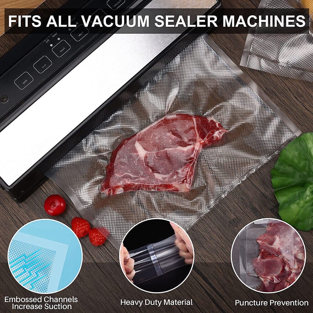 4 Mil Vacuum Sealer Bags 8x12 6x10 11x16 Embossed Food Saver Storage ...