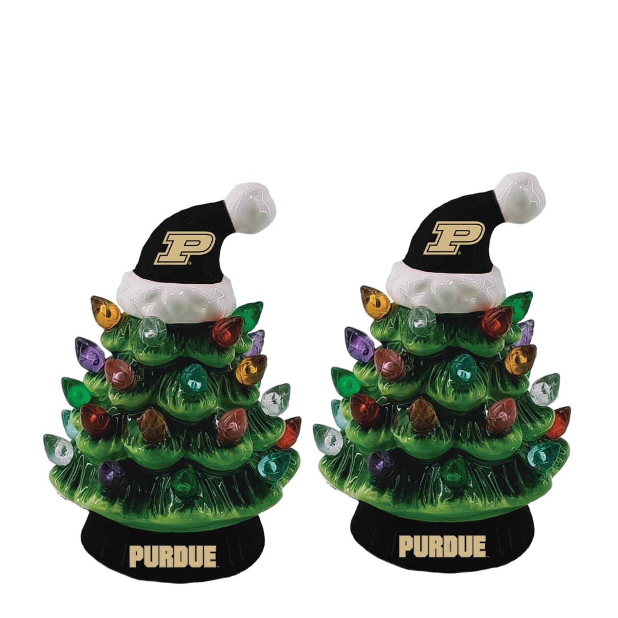 Purdue Boilermakers 2-Pack 4" Ceramic LED Christmas Tree Set - Walmart.com