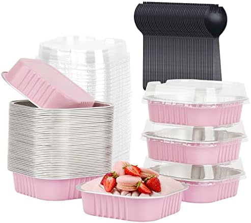 4” Mini Pie Tins Muffin Pans With Lids 40 Pack, 7.5oz Aluminum Foil ...