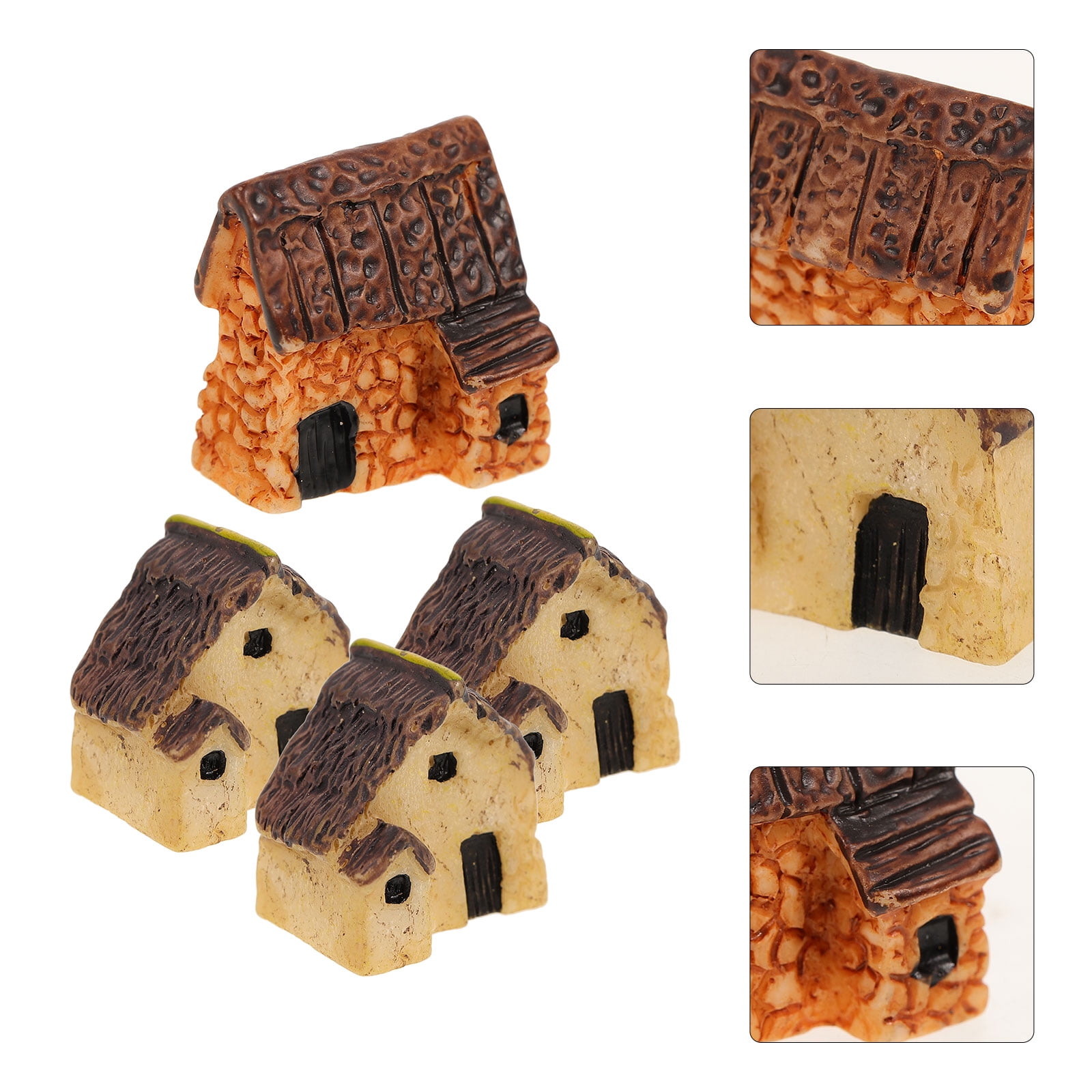 SEWCHICS 4PCS Miniature Resin House Assorted Colors Landscape Box for ...