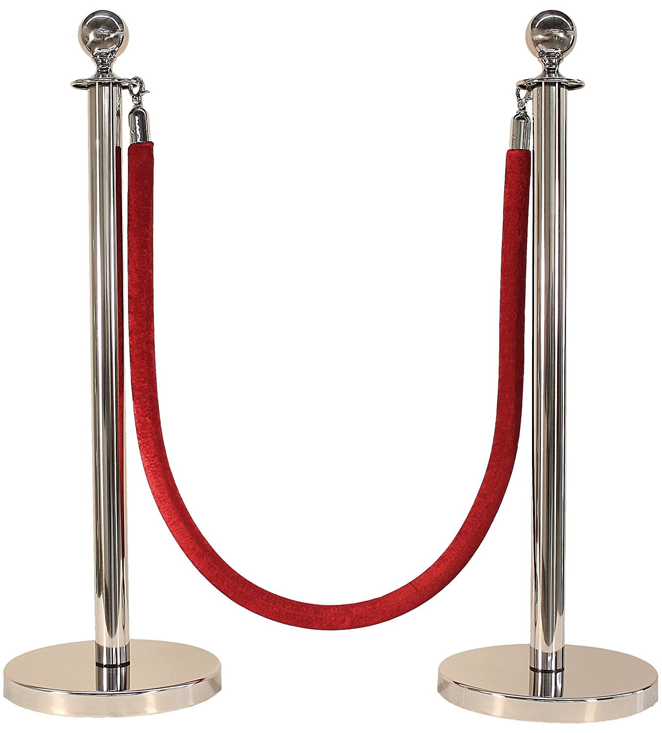 4 Mirror Crown Rope Stanchions + 4 Red Velour Ropes + 1 Portrait Sign ...