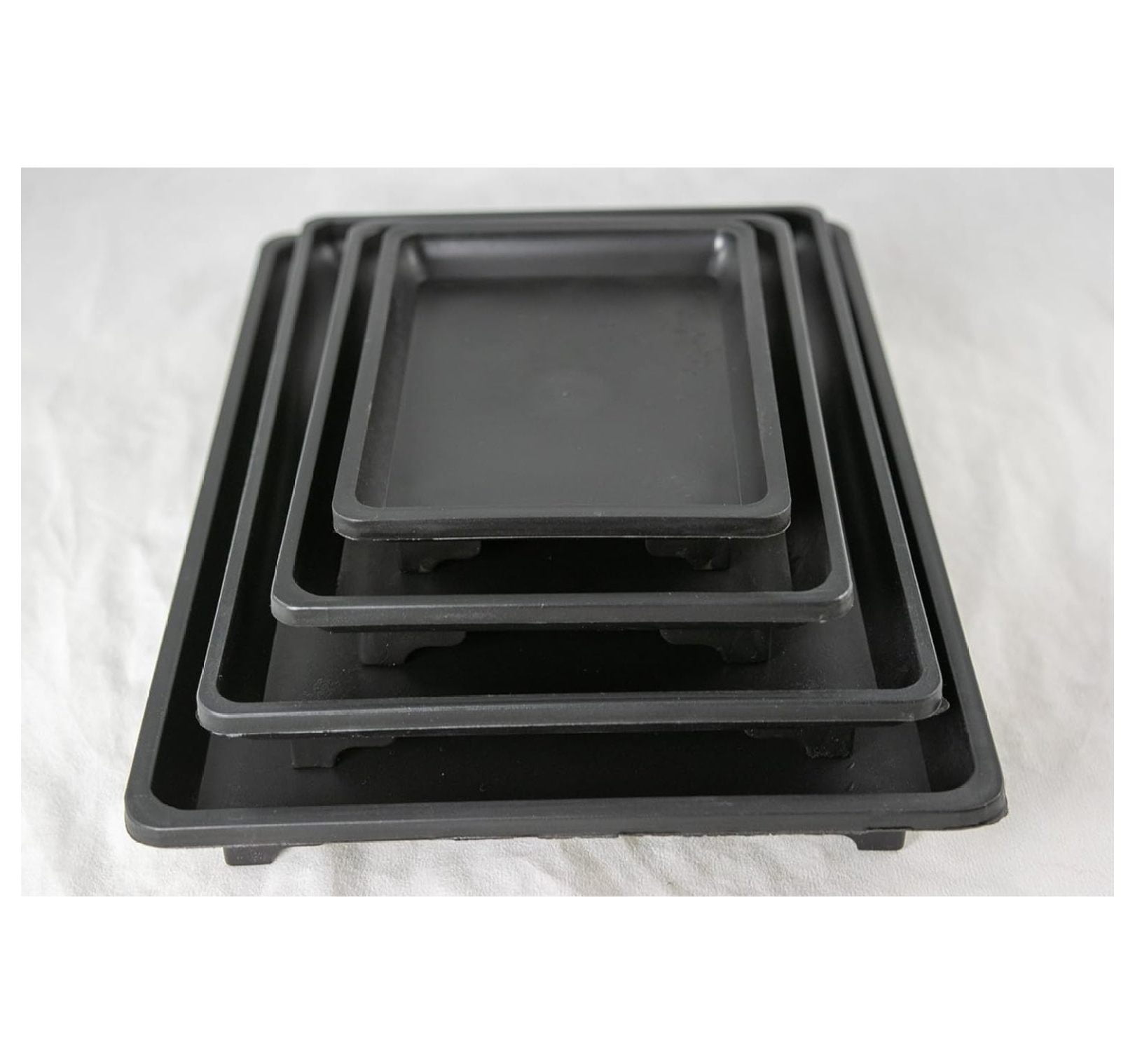 4 Mix Rectangular Black Plastic Humidity/Drip Tray for Bonsai Tree and ...