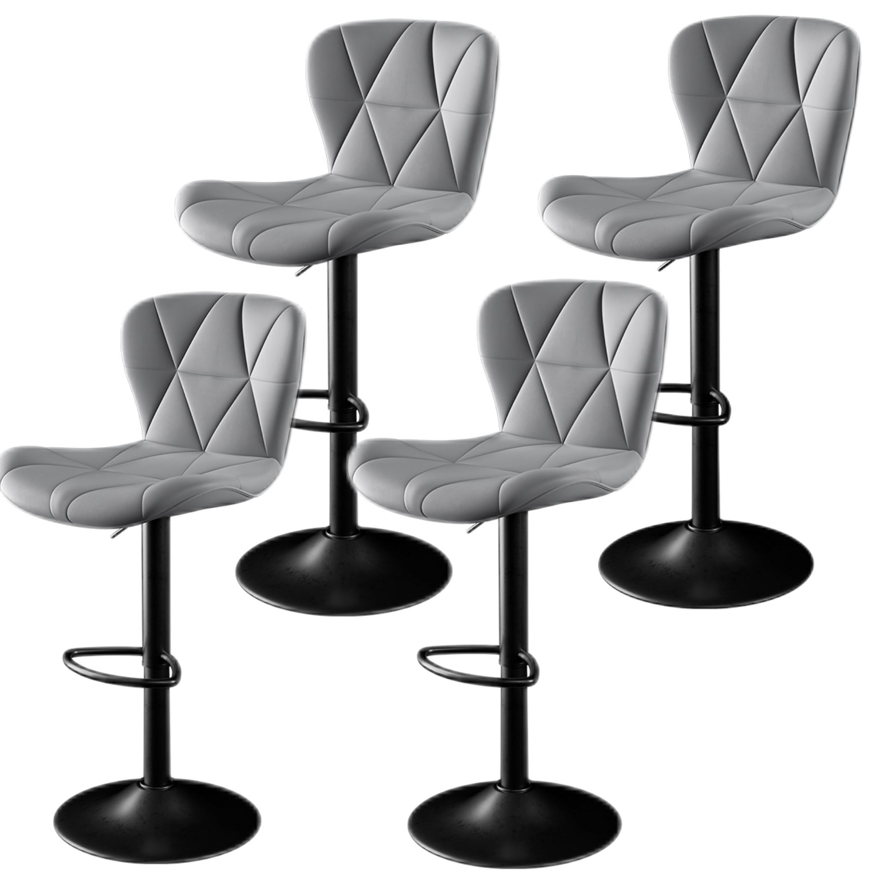 4 Modern Bar Stools with Lumbar Support And Adjustable Footrests ...