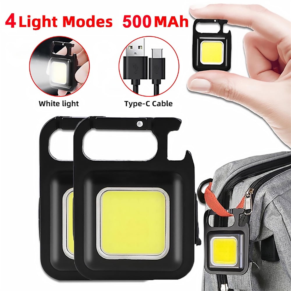 4 Modes COB Keychain Work Light 2 Pack, 800 Lumens Bright Rechargeable ...