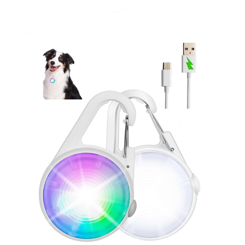 4 Modes LED Dog Lights 2Pack - IP68 Waterproof, Rechargeable, Clip-On ...