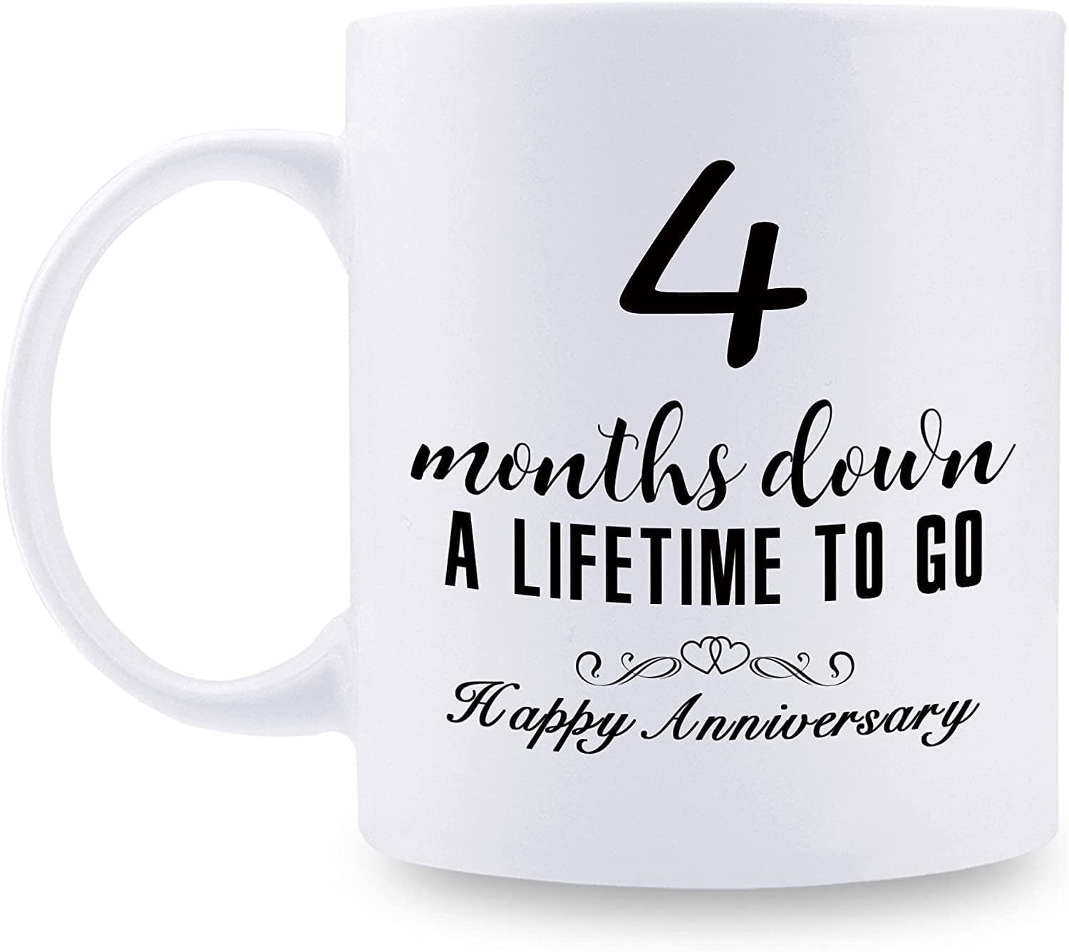 4 Month Anniversary Mugs for Girlfriend Boyfriend - Twelve Month ...