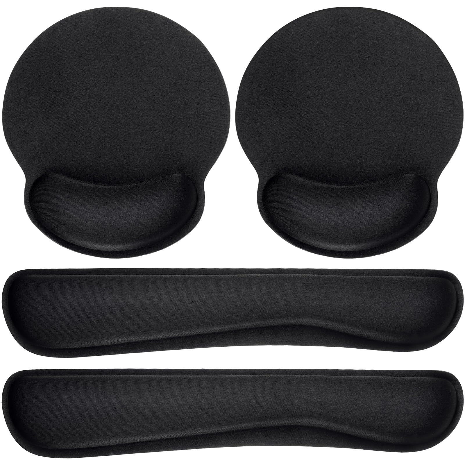 4 Mouse Pad and Wrist Support Set, Memory Foam, Office Home Gaming Use ...
