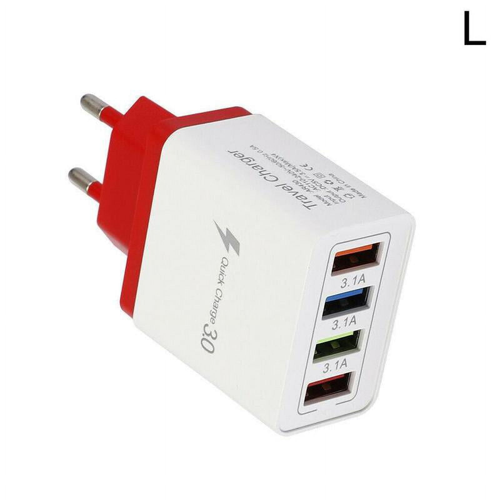 4 Multi-Port Fast Quick Charge 3.0 Wall Charger USB Power Adapter Plug ...