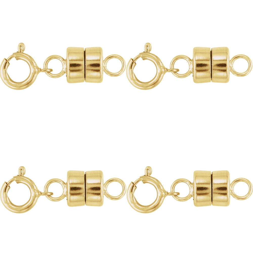 4 - NEW 14K Yellow Gold Filled Round Magnetic Clasp With Spring Ring ...