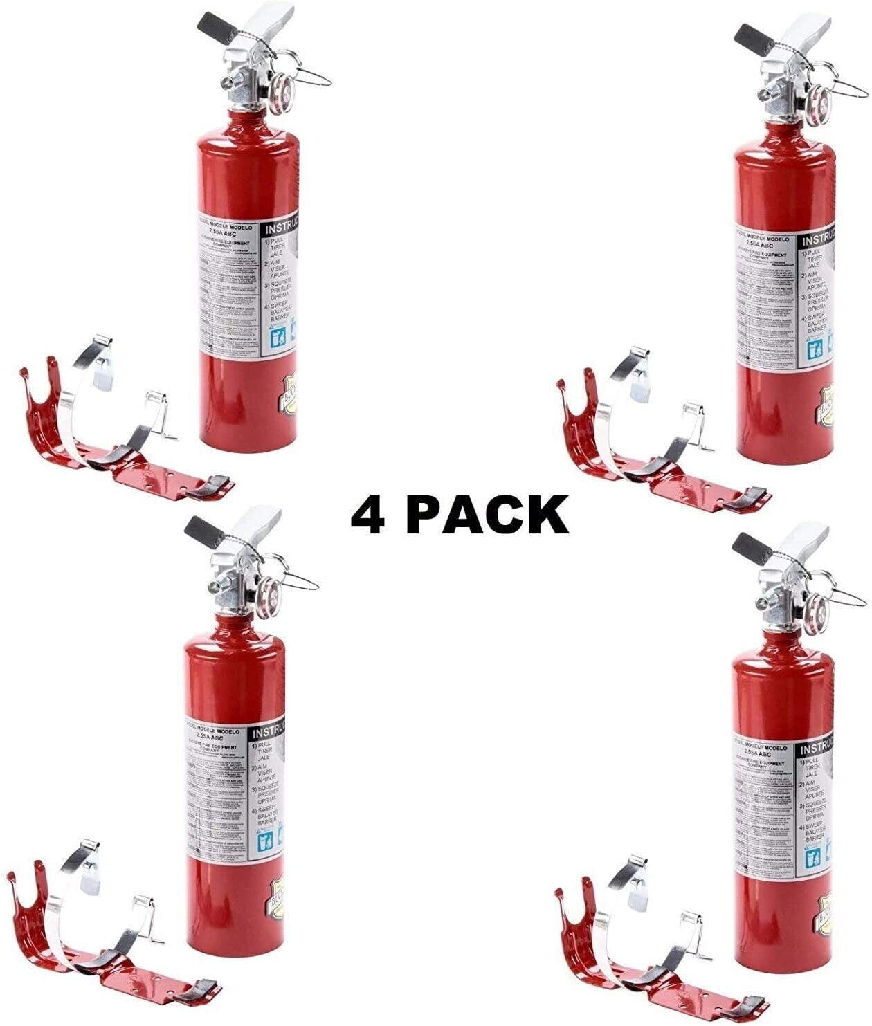 🔥🧯4-NEW 2025 BUCKEYE 2 ½"lb ABC 2025 CERT FIRE EXTINGUISHER W/VEHICLE BRACKET - Walmart.com